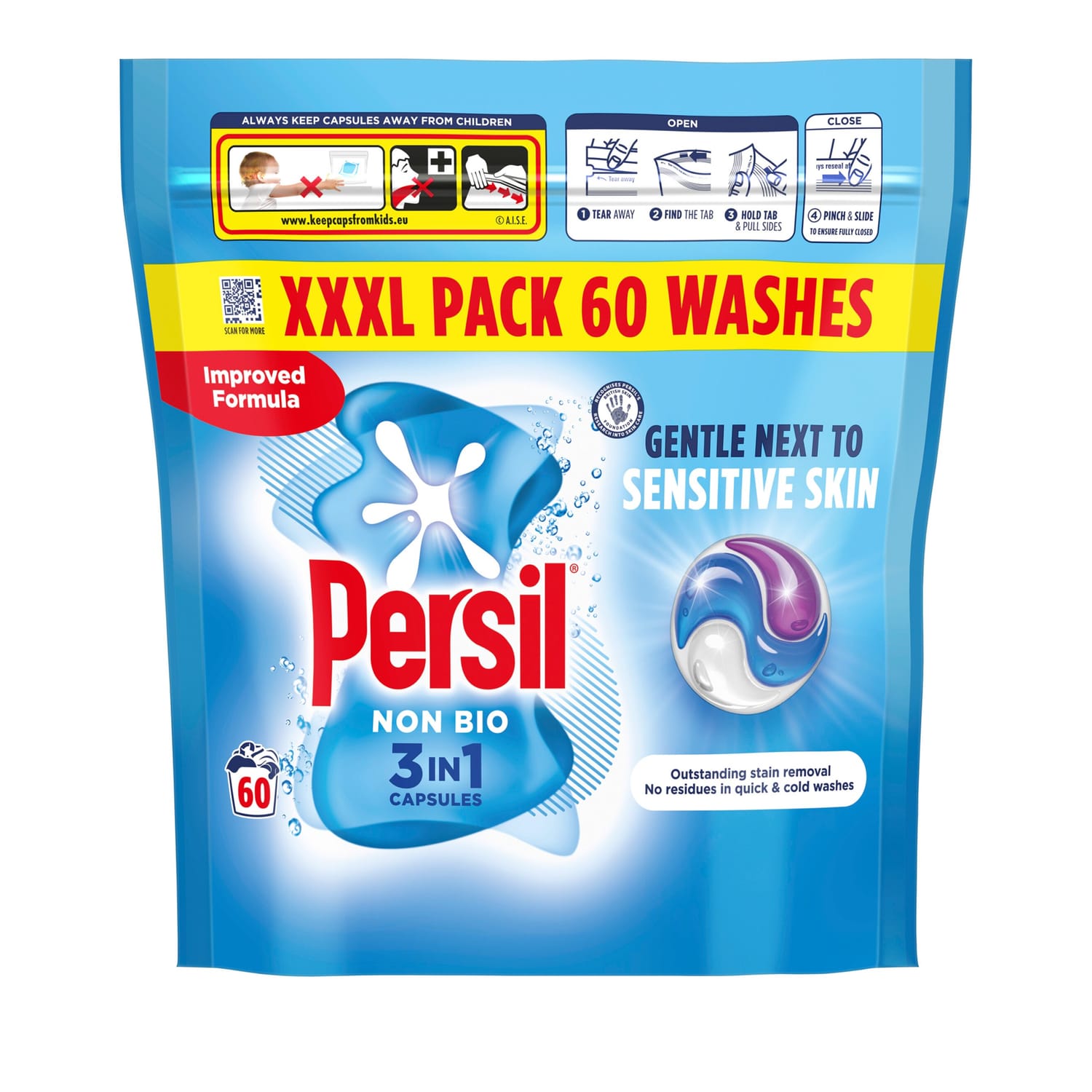 Persil 3in1 Non Bio Pods 60 Washes | Home Bargains