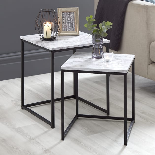 Home bargains nest of tables mink store