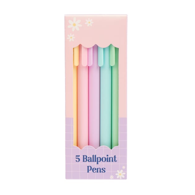 Ballpoint Pens 5 Pack | Home Bargains