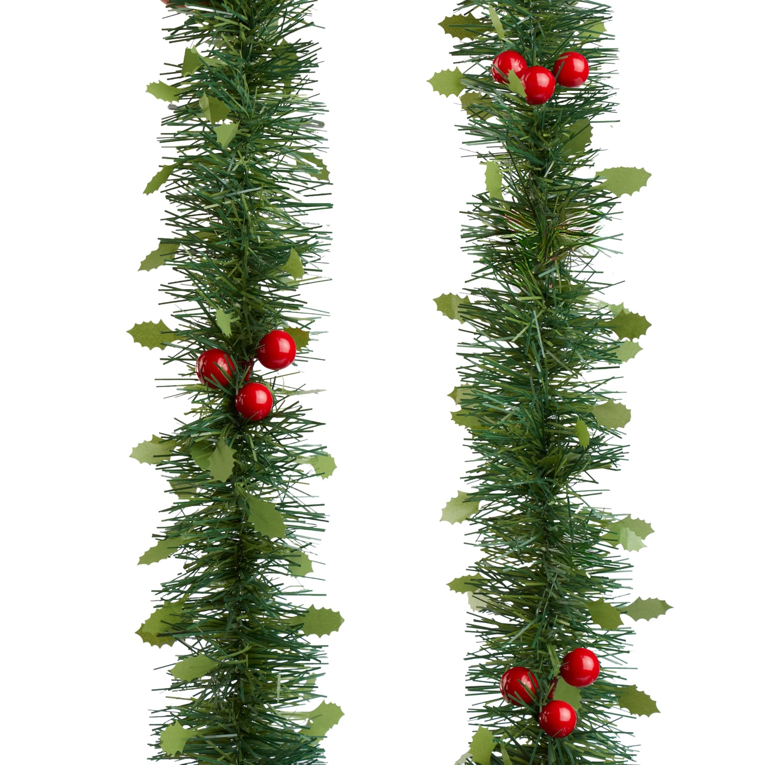 Festive Feeling Tinsel Garland - Holly | Home Bargains