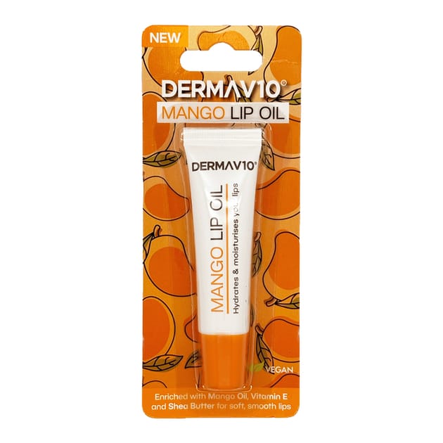 Dermav10 Lip Oil - Mango | Home Bargains