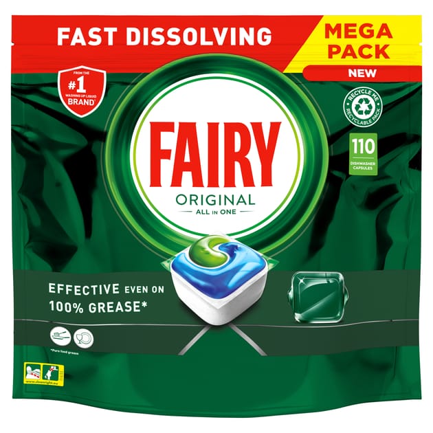 Fairy Original All In One Dishwasher Tablets Regular 110 Tablets | Home ...