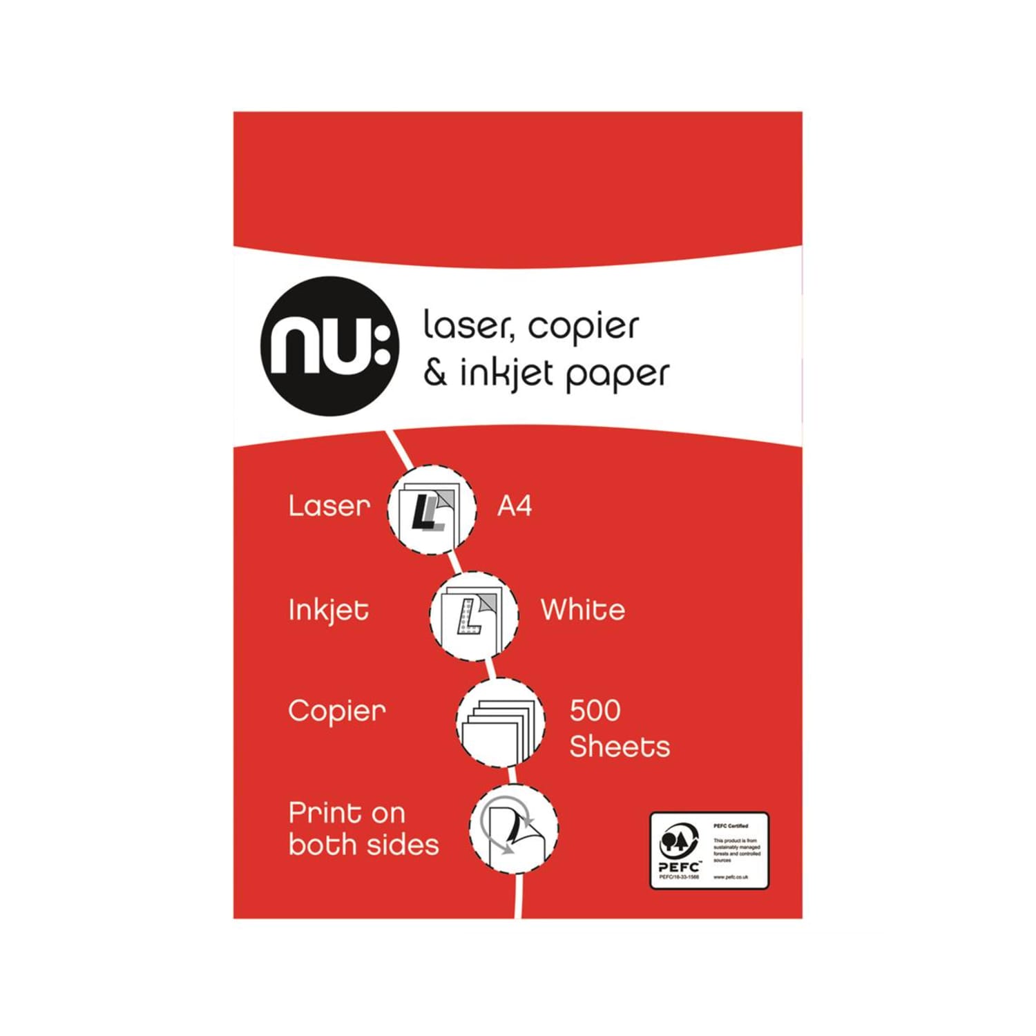 Nu Laser, Copier & Inkjet Paper A4 500 Sheets x5 | Home Bargains