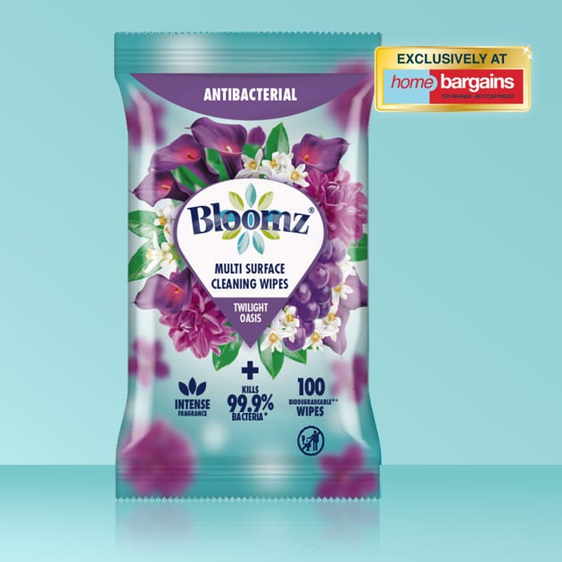 Bloomz Multi Purpose Cleaning Wipes 100s - Twilight Oasis | Home Bargains