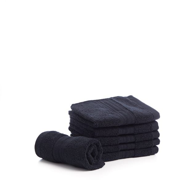 Home Collections Black 6 Luxury Face Cloths | Home Bargains
