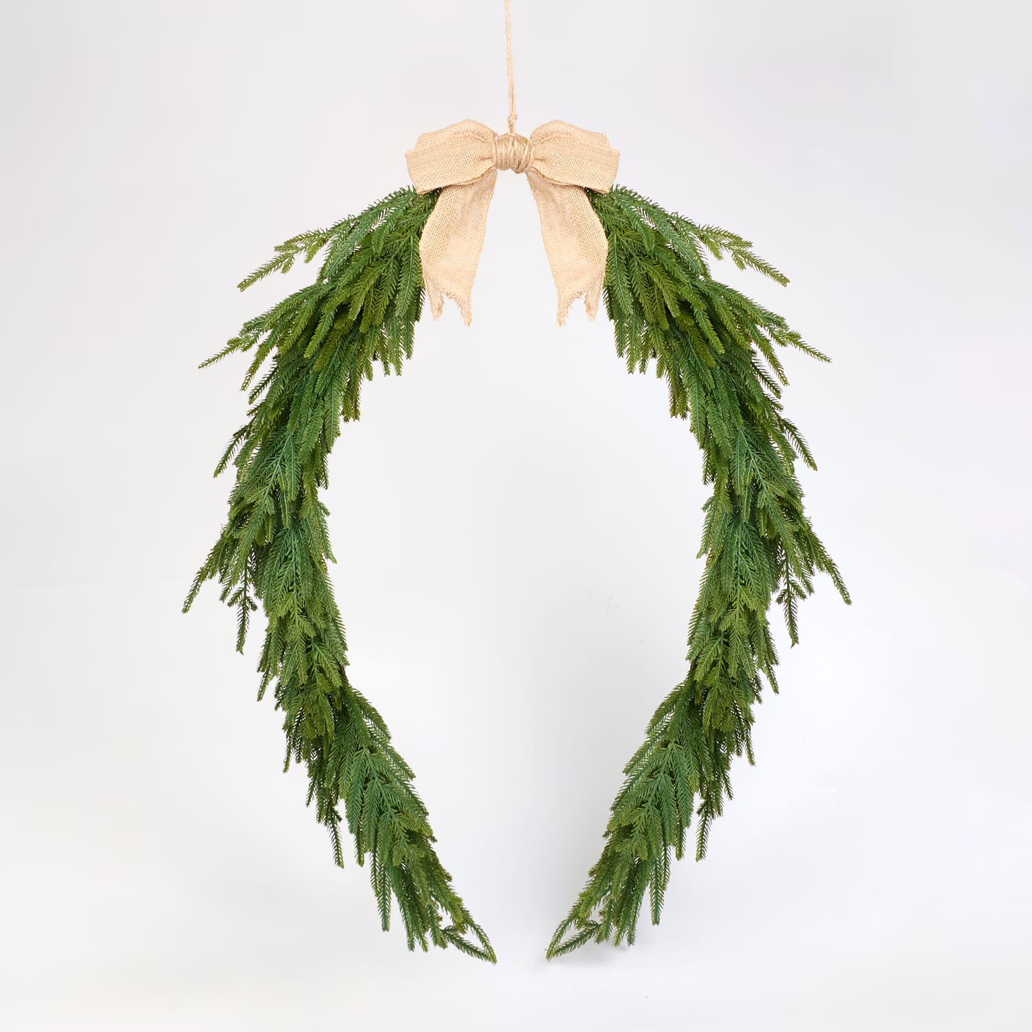 Festive Feeling Swag Christmas Garland With Hessian Bow | Home Bargains