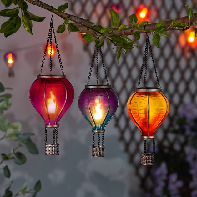Firefly 3 Pack Hot Air Ballon Solar Light | Home Bargains