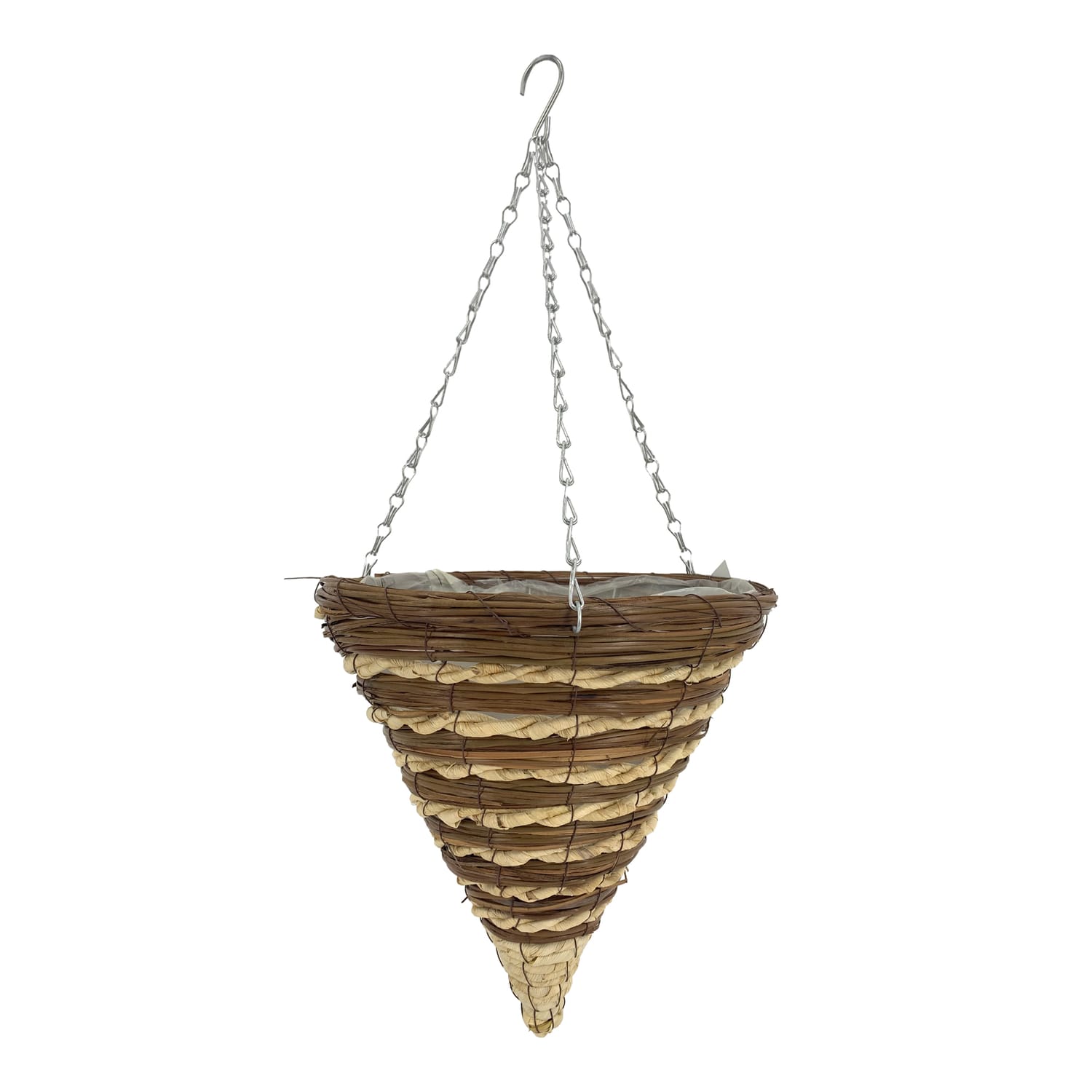 Jardin Corn Leaf Rope & Fern Cone Hanging Basket | Home Bargains