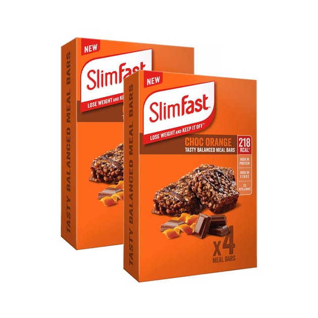 SlimFast Meal Bars 4 Pack 60g - Choc Orange x2 | Home Bargains