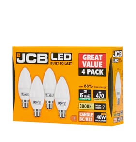 JCB LED GLS B22 Bulbs 4 Pack - Warm White | Home Bargains