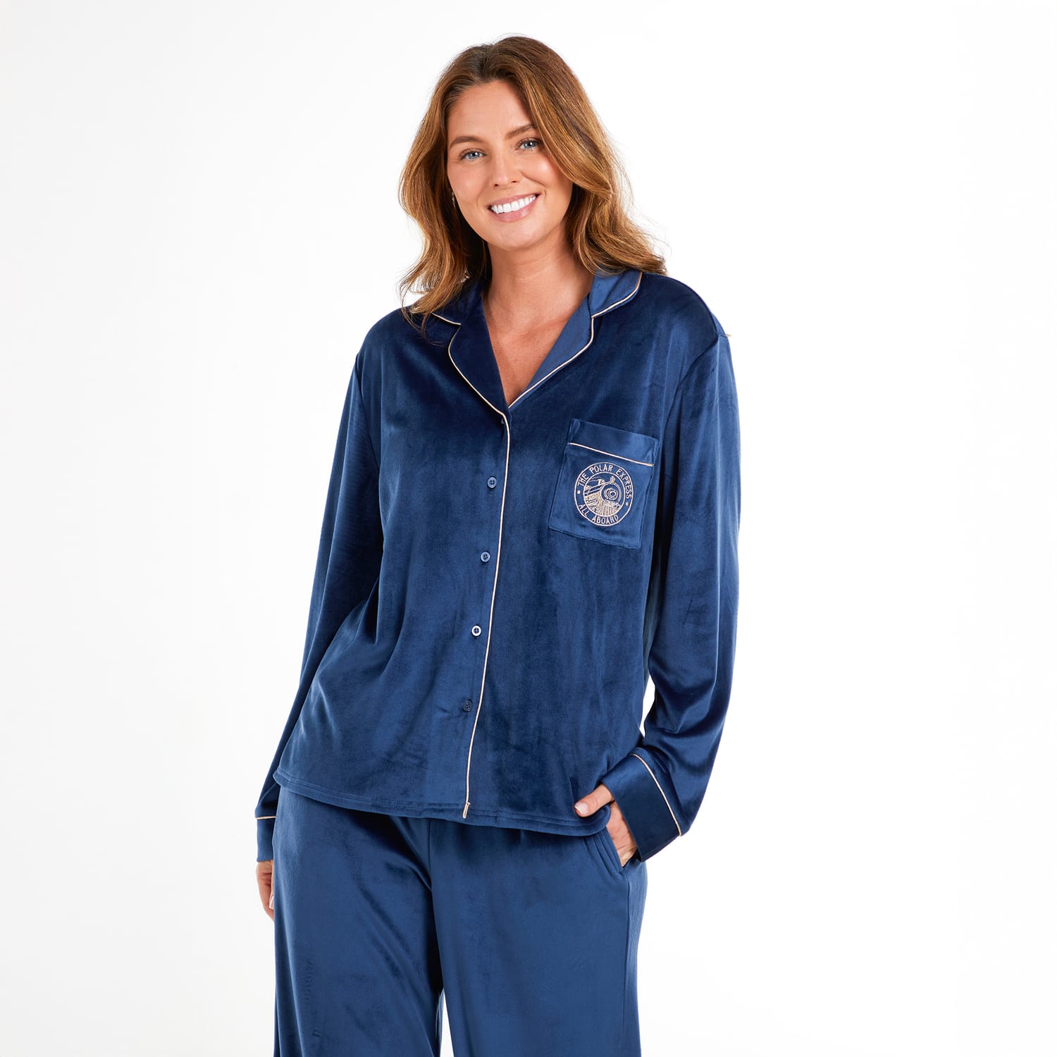The Polar Express Ladies Pyjamas Navy | Home Bargains