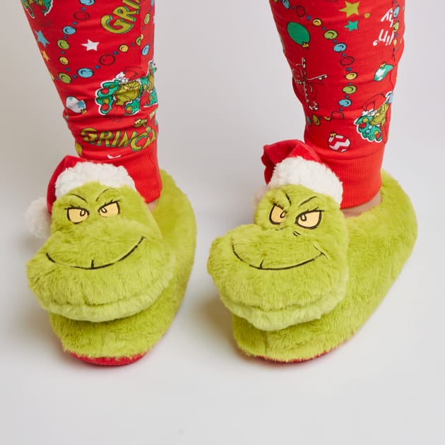 Pantoufle Grinch Fun Costumes Adult The Grinch Slippers | 3D Dr. Seuss ...