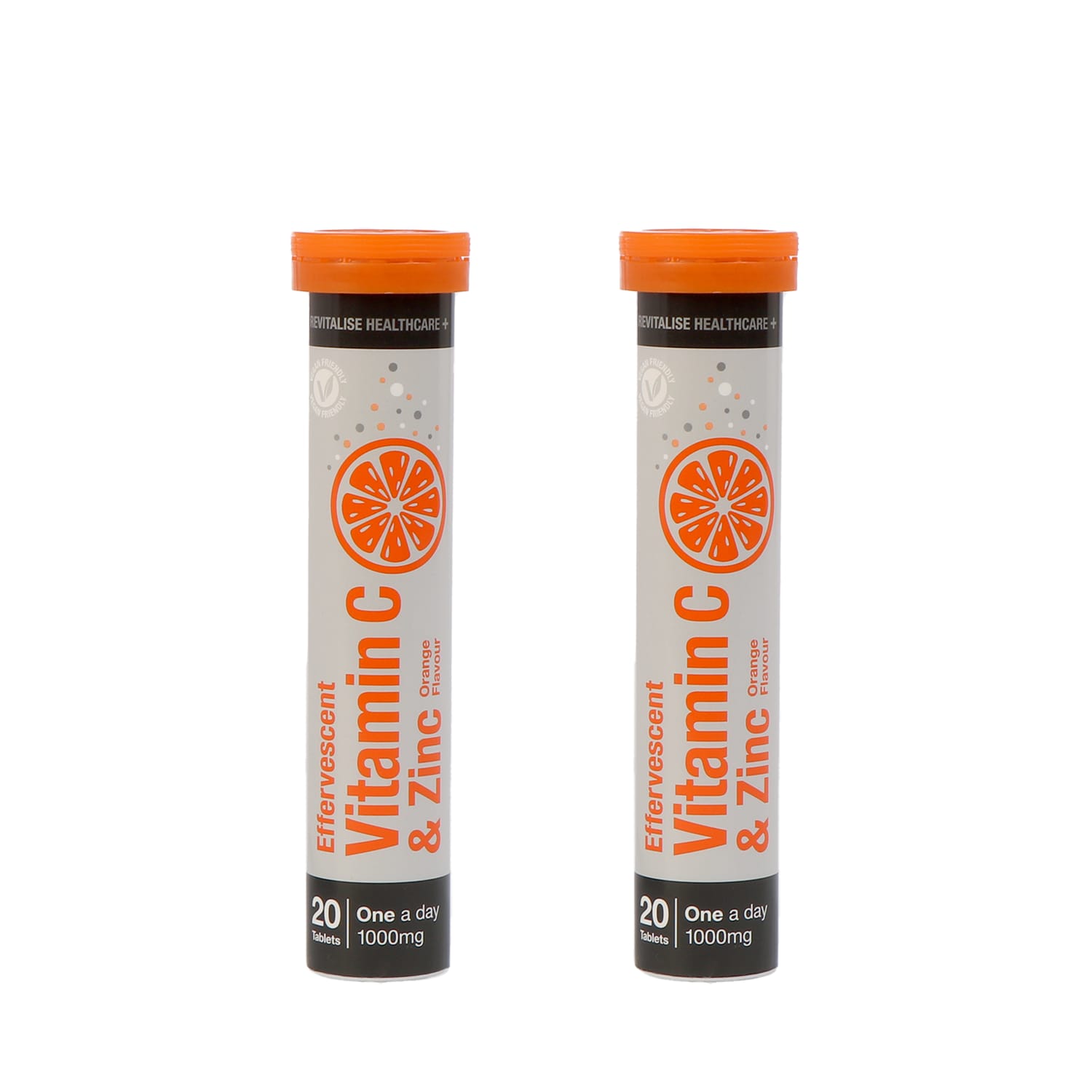 Effervescent Vitamin C & Zinc - Orange Flavour 20s x2 | Home Bargains