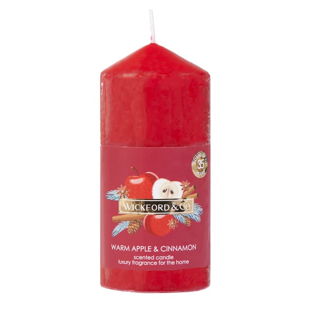 Wickford & Co Warm Apple & Cinnamon Pillar Candle | Home Bargains
