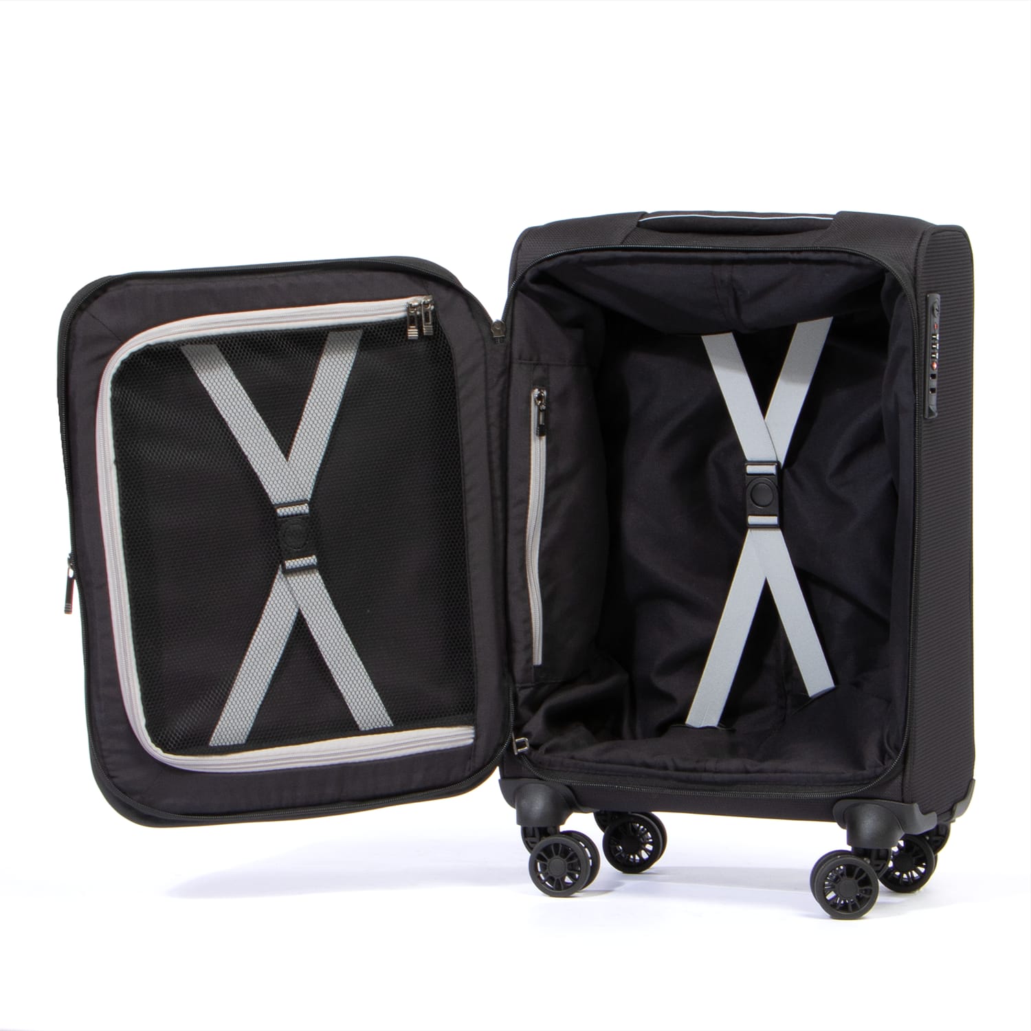 Salisburys Premium Soft Shell Expandable Suitcases - Black | Home Bargains