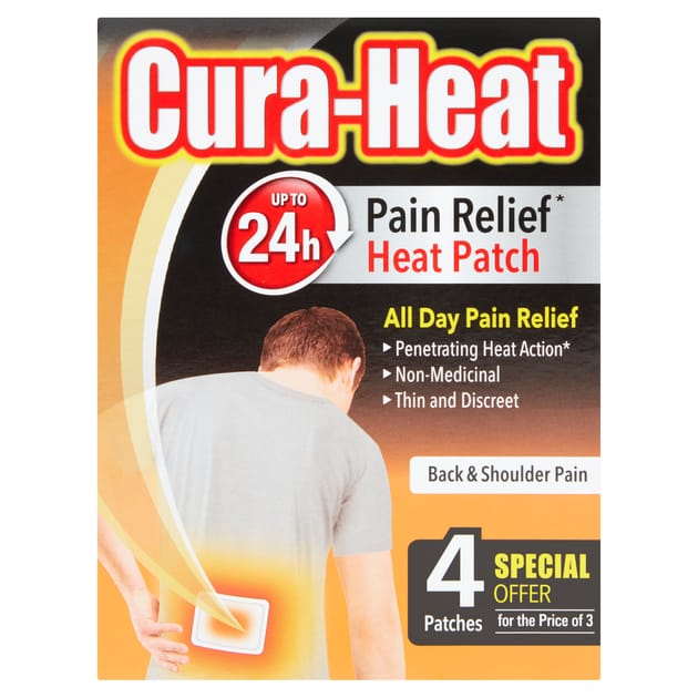 Cura-Heat Pain Relief Heat Patch Back & Shoulder Pain 4 Patches | Home ...