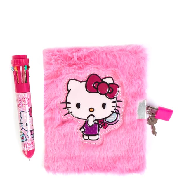 Hello Kitty Fluffy Diary & Pen | Home Bargains