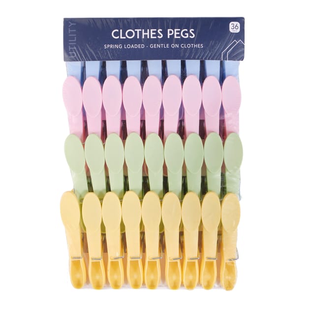 Utility Clothes Pegs 36 Pack | Home Bargains