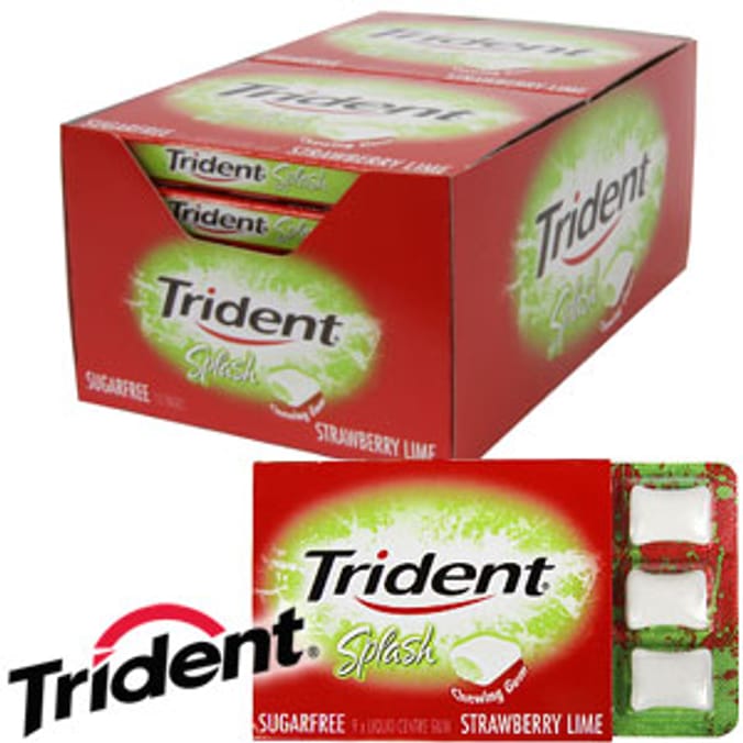 Trident Splash Sugarfree Gum: Strawberry Lime (Case of 12) | Home Bargains