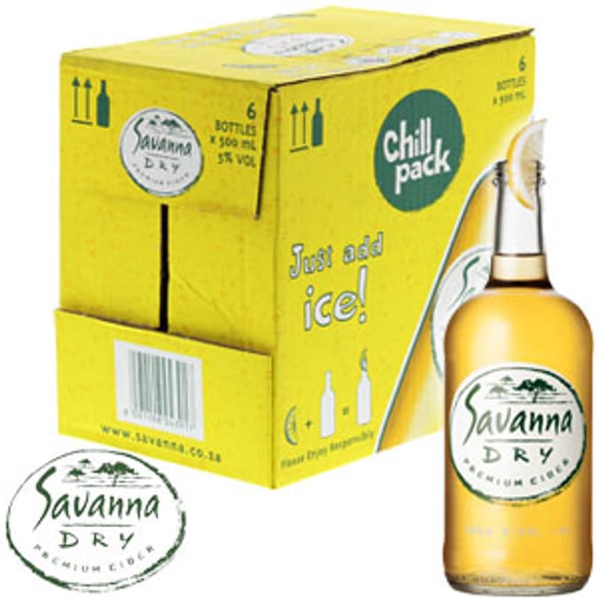 Savanna Dry Premium Cider (6 x 500ml Bottles) | Home Bargains