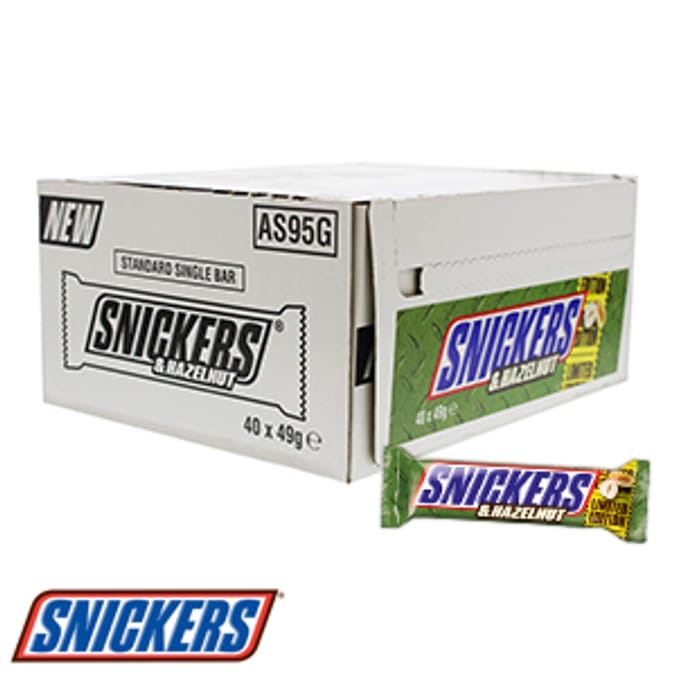 Snickers & Hazelnut (Case of 40 x 49g Bars) chocolate confectionery ...