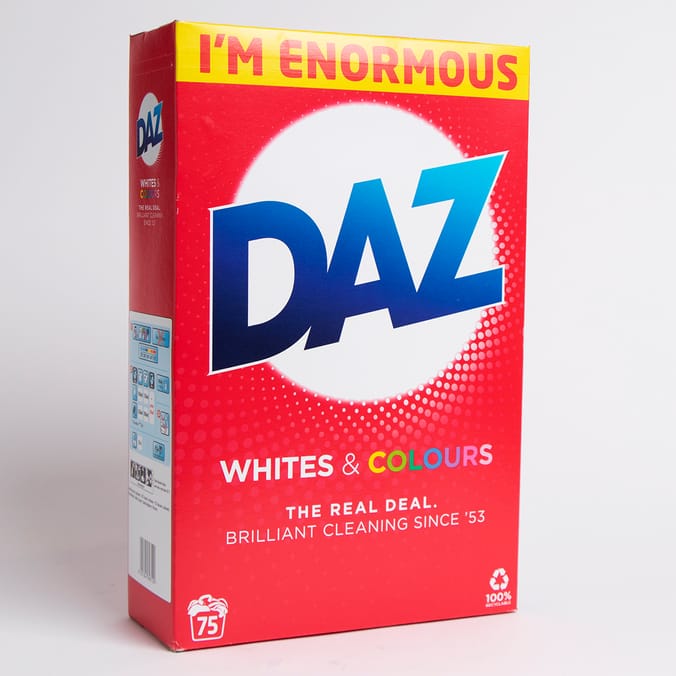 Daz Washing Powder Whites & Colours 4.875kg (75 Washes), laundry ...
