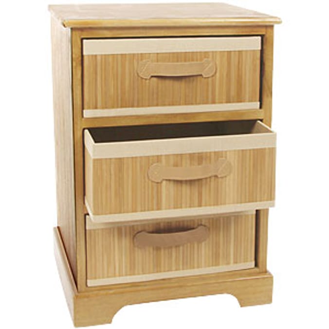 Bamboo 3 Drawer Storage Unit Home Bargains