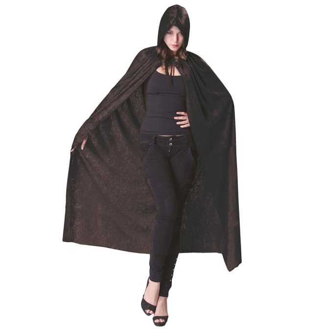 Black Hooded Cape Adult Costume