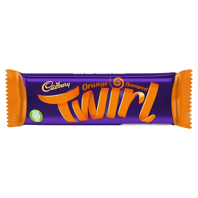 Cadbury Orange Twirl (48 x 43g Bars), chocolates case of orange flavour ... Cadbury Orange Twirl (48 x 43g Bars), chocolates case of orange flavour ...