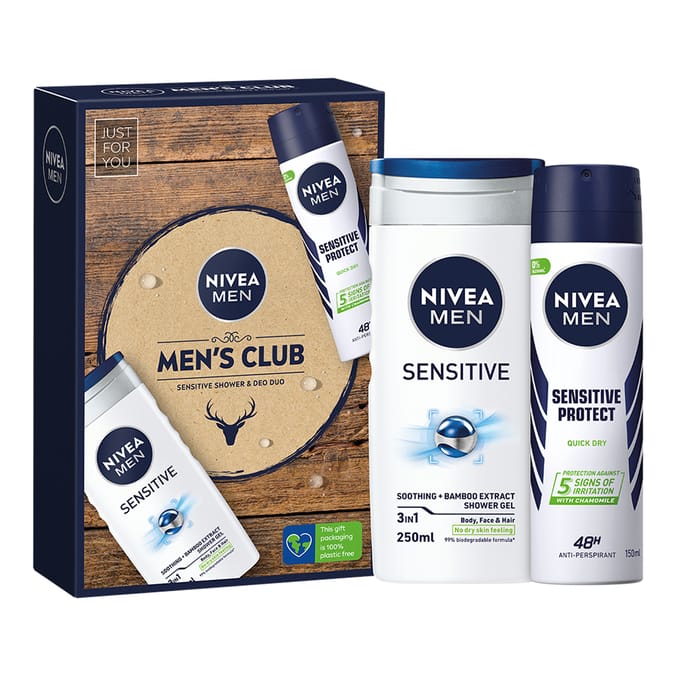 Nivea Men Mens Club Shower And Deo Duo T Set Sensitive T Ts
