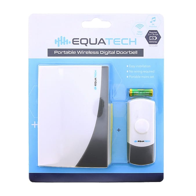 EquaTech Portable Wireless Digital Doorbell, doorbells, movable, 100 ...